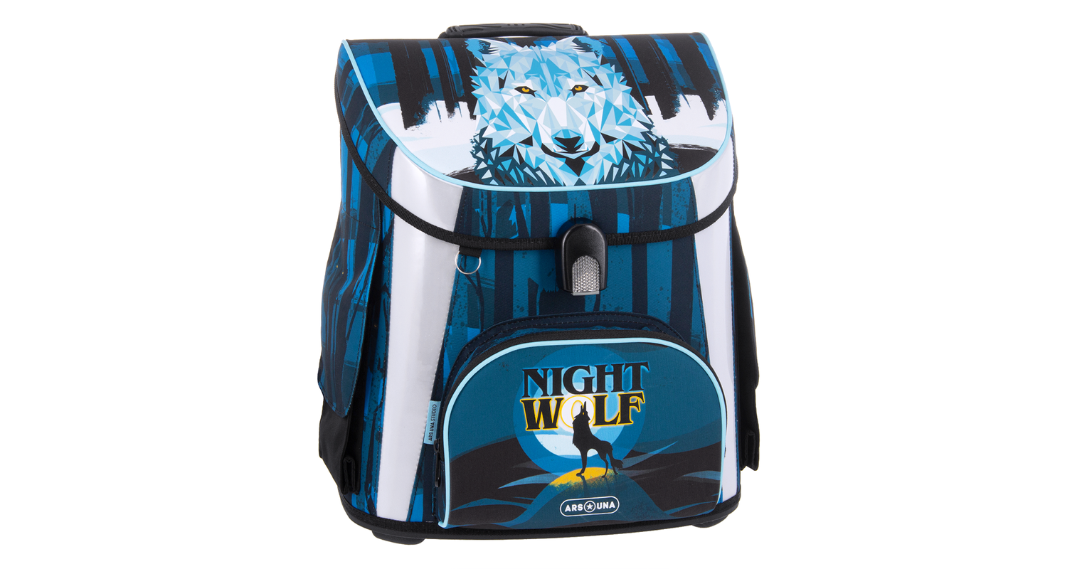 Ars Una, Kompakt Easy Nightwolf mágneszáras, ergonómikus iskolatáska ... Ars Una, Kompakt Easy Nightwolf mágneszáras, ergonómikus iskolatáska ...