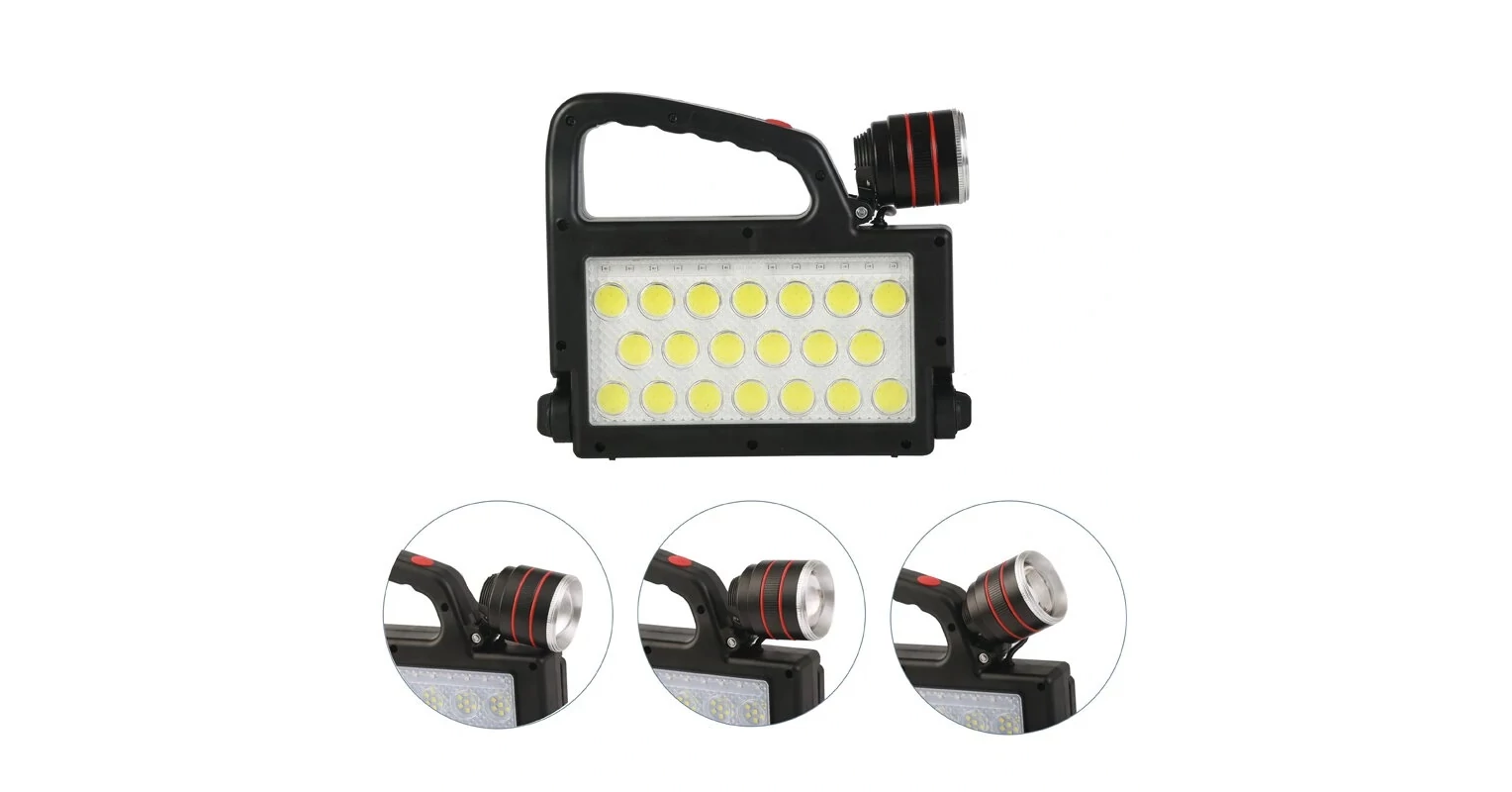 Multifunkciós hordozható napelemes lámpa, PowerBank, 152 LED - LED reflektor