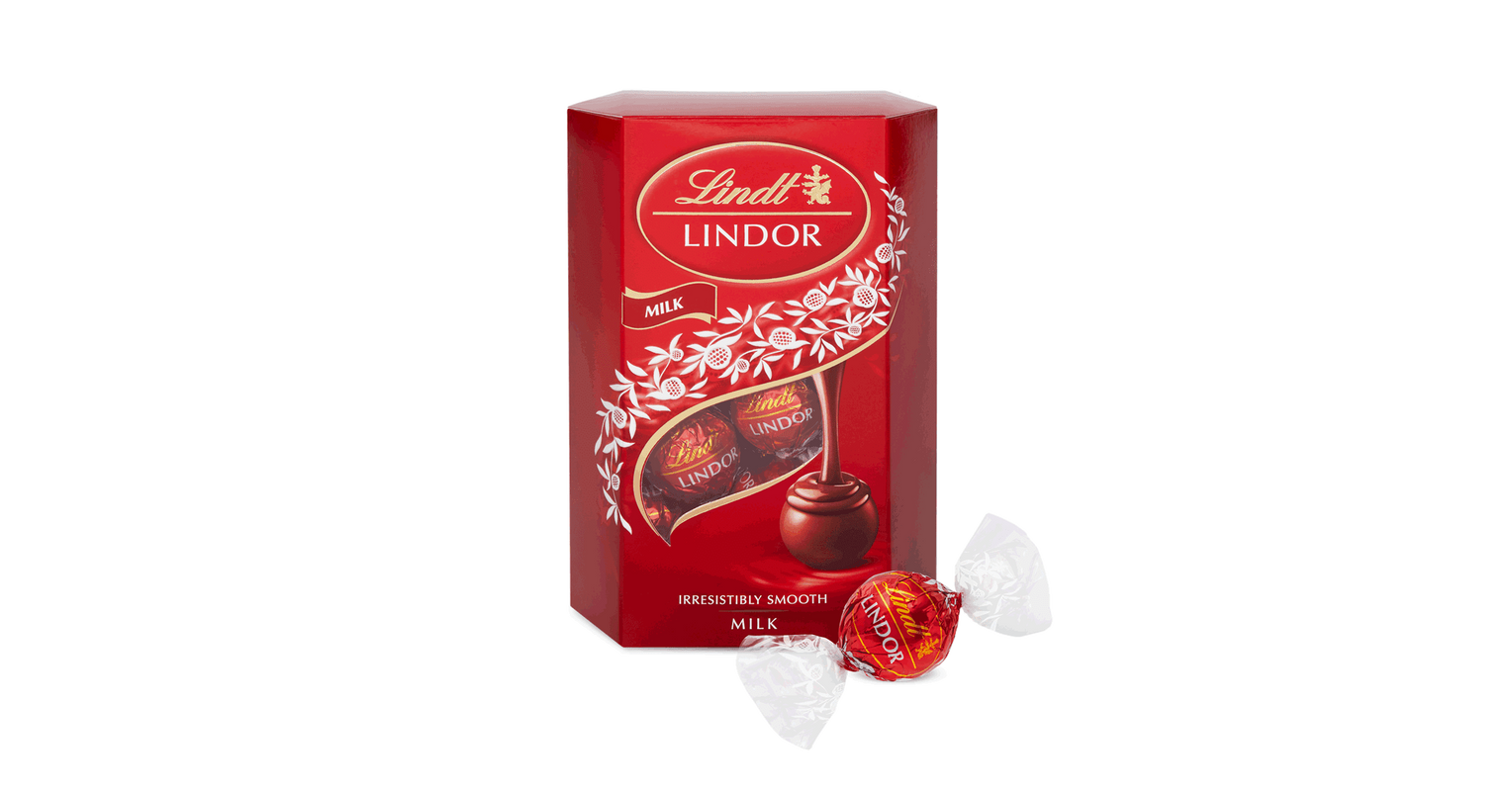 Lindt Lindor Milk tejcsokoládé golyók díszdobozban, 200g - Otthon