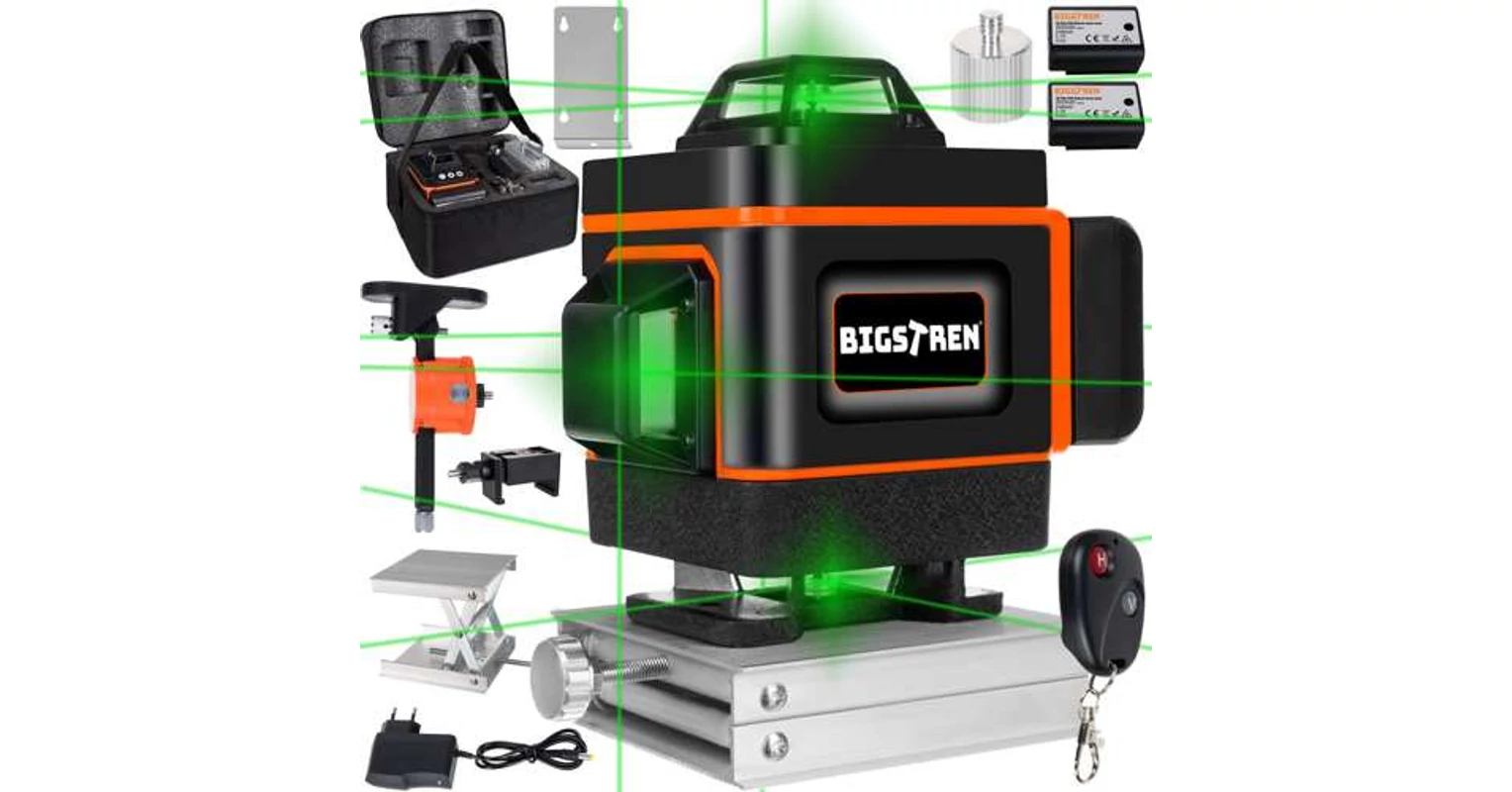 4D, 360 fokos önbeálló lézer szintező, 16 mérési ponttal, falra ...