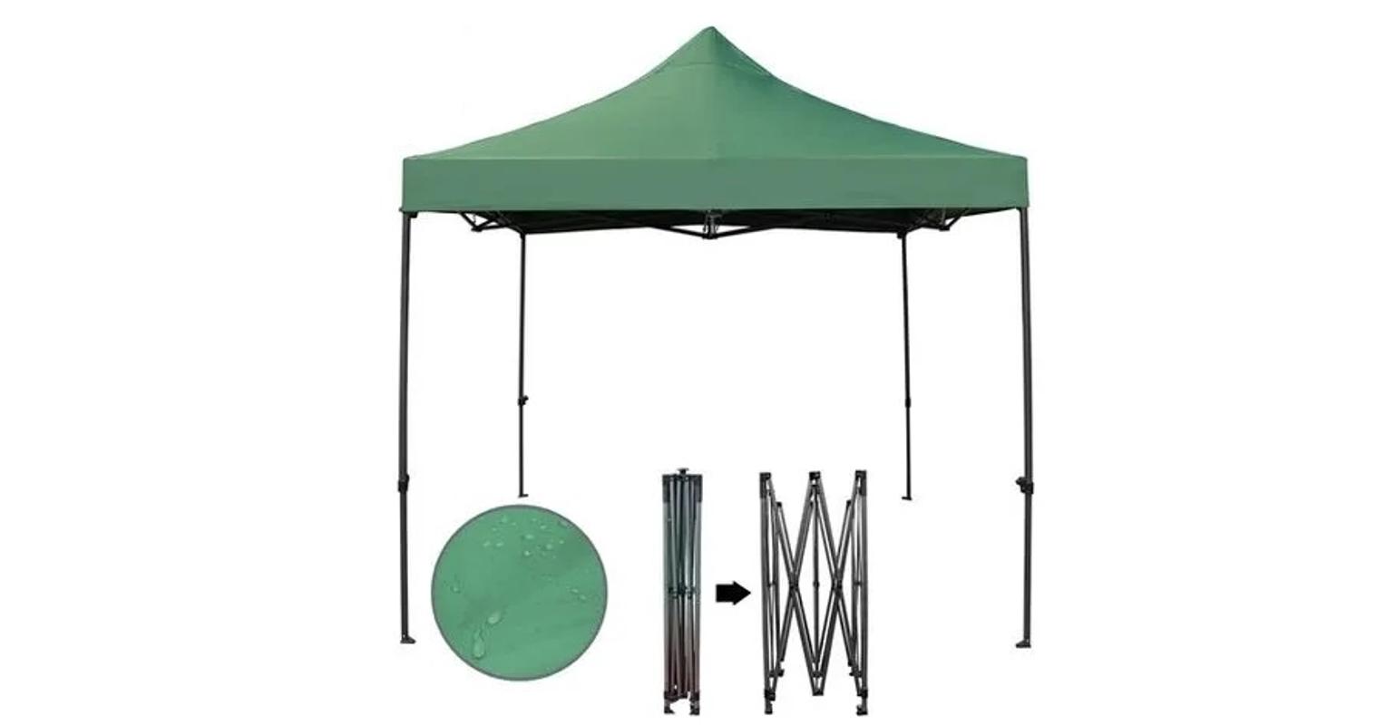 Összecsukható, fémvázas, kerti pavilon, sörsátor ponyvával, 2x2 m ...