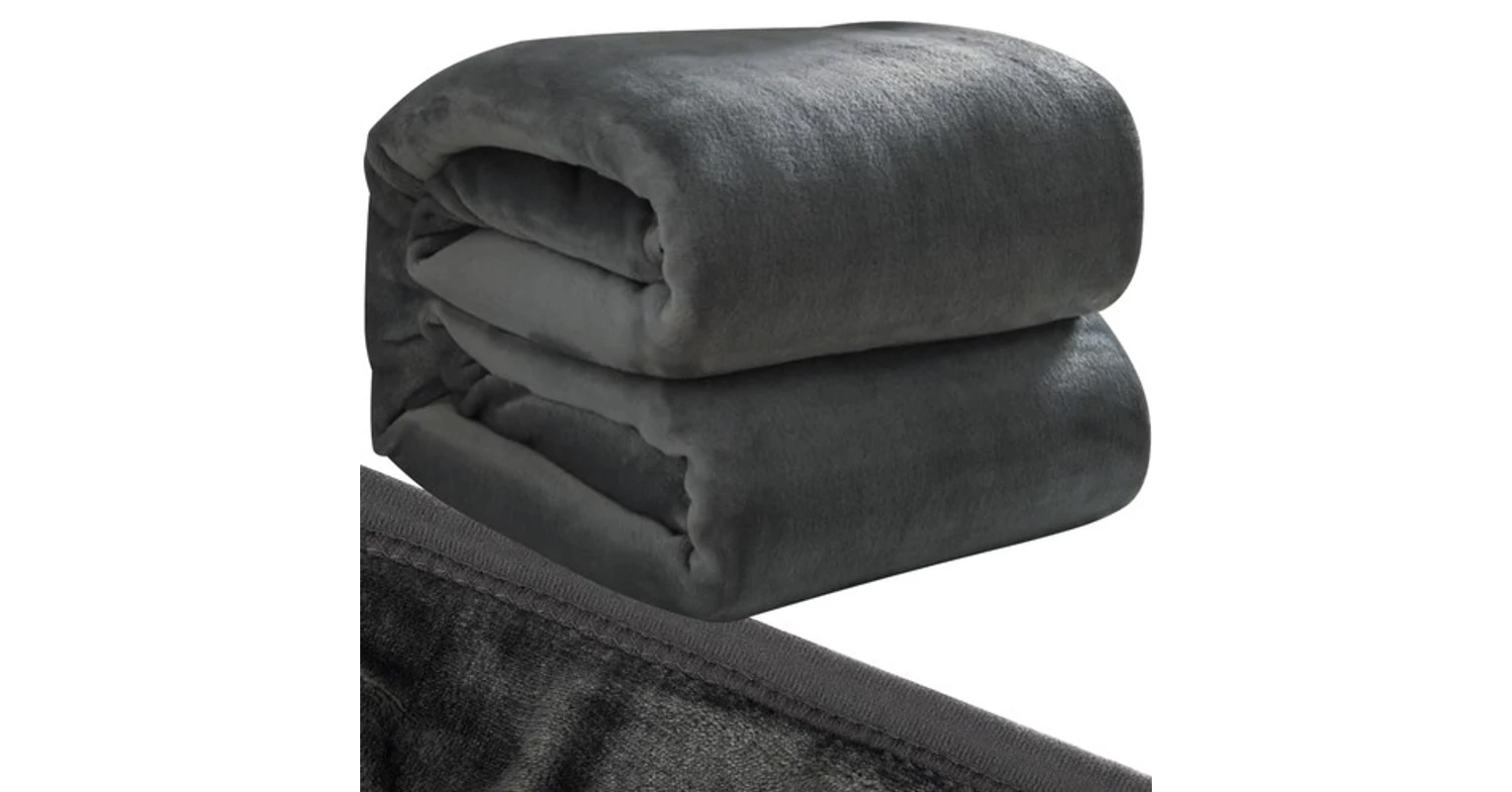 Vastag, puha, pléd, takaró, ágytakaró, 160 x 200 cm, szürke - Hálószoba